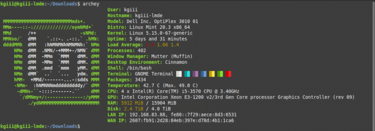 Get Some System Information With Archey • Linux Tips